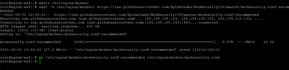 Install Web Application Firewall (WAF) with NGINX Debian 10